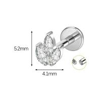 China Luxury Triple Marquise Crystal Flower Labret Stud – Gold PVD Finish G23 Implant Grade Titanium Cartilage Helix for sale