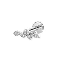China Titanium CZ Wave Vine Labret Stud 16G (1.2mm) / 18G (1.0mm) Available Cartilage Helix Tragus Piercing Jewelry for sale