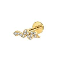 China Titanium CZ Wave Vine Labret Stud 16G (1.2mm) / 18G (1.0mm) Available Cartilage Helix Tragus Piercing Jewelry for sale