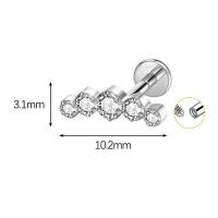 China Titanium Graduated CZ Crown Labret Stud Cartilage Helix Tragus Piercing Jewelry for sale