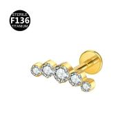 China Titanium Graduated CZ Crown Labret Stud Cartilage Helix Tragus Piercing Jewelry for sale