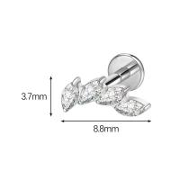 China Titanium Marquise CZ Leaf Cluster Labret Stud 16G (1.2mm) / 18G (1.0mm) Available Cartilage Helix Tragus Piercing for sale