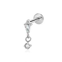 China Luxury Crystal Dangle Labret Stud – Gold PVD Finish G23 Implant Grade Titanium Cartilage Helix Tragus Piercing Jewelry for sale