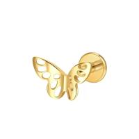 China Titanium Hollow Butterfly Labret Stud – Gold PVD Finish Cartilage Helix Tragus Piercing Jewelry for sale