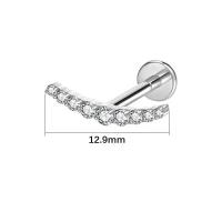 China Titanium Curved CZ Vine Labret Stud Cartilage Helix Tragus Piercing Jewelry for sale