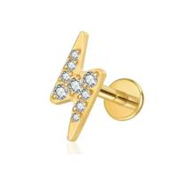 China G23 Titanium Lightning Bolt Labret Stud Cartilage Helix Tragus Piercing Jewelry for sale