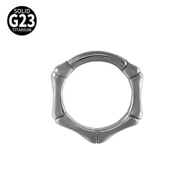 China Luxury Geometric Pentagon Clicker Hoop Ring Elegant Polygon Seamless Clicker Ring  Modern Geometric Cartilage Hoop Jewelry  Premium Five-Sided Gold Piercing Ring for sale