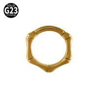 China Luxury Geometric Pentagon Clicker Hoop Ring Elegant Polygon Seamless Clicker Ring  Modern Geometric Cartilage Hoop Jewelry  Premium Five-Sided Gold Piercing Ring for sale