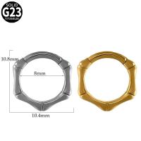 China Luxury Geometric Pentagon Clicker Hoop Ring Elegant Polygon Seamless Clicker Ring  Modern Geometric Cartilage Hoop Jewelry  Premium Five-Sided Gold Piercing Ring for sale
