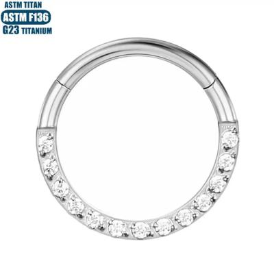 China Titanium Luxury Triple Hoop Clicker Ring Elegant Triple Layer Seamless Hoop Piercing Ring  Premium Multi-Ring Gold Cartilage Hoop  Modern Three-Line Clicker Piercing Jewelry for sale