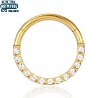 China Titanium Luxury Triple Hoop Clicker Ring Elegant Triple Layer Seamless Hoop Piercing Ring  Premium Multi-Ring Gold Cartilage Hoop  Modern Three-Line Clicker Piercing Jewelry for sale