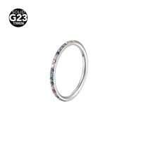 China G23 Titanium Rainbow Pavé CZ Clicker Hoop Ring Rainbow CZ Hinged Clicker Hoop Ring  Implant Grade Titanium Multicolor CZ Hoop  Rainbow Crystal Cartilage Clicker Ring  Colorful CZ Seamless Piercing for sale