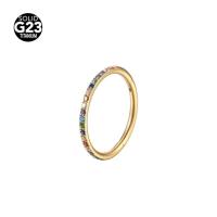 China G23 Titanium Rainbow Pavé CZ Clicker Hoop Ring Rainbow CZ Hinged Clicker Hoop Ring  Implant Grade Titanium Multicolor CZ Hoop  Rainbow Crystal Cartilage Clicker Ring  Colorful CZ Seamless Piercing for sale