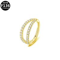 China Luxury Double Layer Pavé CZ Clicker Hoop Ring Double Row Crystal Clicker Hoop Ring  Gold Titanium Dual Hoop CZ Piercing Ring  Premium Double Pavé Cartilage Hoop  Elegant Layered CZ Hinged Hoopring for sale