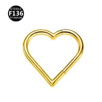 China Elegant Heart-Shaped Seamless Clicker Hoop Ring Love Heart Titanium Clicker Hoop  Double-Line Heart Piercing Ring  Minimalist Heart-Shaped Cartilage Hoop  Luxury Heart Seamless Piercing Ring for sale
