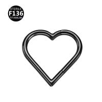 China Elegant Heart-Shaped Seamless Clicker Hoop Ring Love Heart Titanium Clicker Hoop  Double-Line Heart Piercing Ring  Minimalist Heart-Shaped Cartilage Hoop  Luxury Heart Seamless Piercing Ring for sale