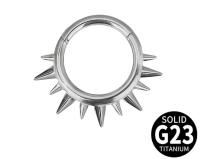 China Sunburst Spike Clicker Hoop Ring Sunburst Spike Titanium Piercing Ring  Spiked Halo Clicker Hoop  Edgy Sun Ray Cartilage Ring  Gothic Spike Statement Hoop for sale