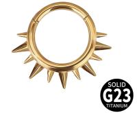 China Sunburst Spike Clicker Hoop Ring Sunburst Spike Titanium Piercing Ring  Spiked Halo Clicker Hoop  Edgy Sun Ray Cartilage Ring  Gothic Spike Statement Hoop for sale