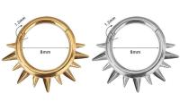 China Sunburst Spike Clicker Hoop Ring Sunburst Spike Titanium Piercing Ring  Spiked Halo Clicker Hoop  Edgy Sun Ray Cartilage Ring  Gothic Spike Statement Hoop for sale