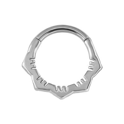 China Crown Edge Clicker Hoop Ring Royal Crown Titanium Clicker Ring  Crown Point Statement Hoop  Geometric Crown Piercing Ring  Regal Spike Clicker Hoop for sale