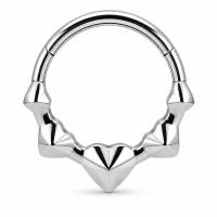 China G23 Heart Cluster Clicker Hoop Ring Five-Heart Charm Clicker Ring Curved Puffy Heart Piercing Hoop Gold Multi-Heart Statement Ring Romantic Heart Cluster Clicker Hoop Polished Love Heart Segment Ring for sale
