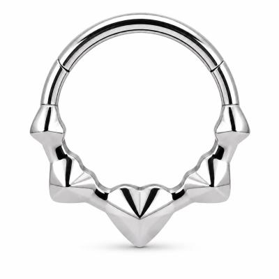 China G23 Heart Cluster Clicker Hoop Ring Five-Heart Charm Clicker Ring Curved Puffy Heart Piercing Hoop Gold Multi-Heart Statement Ring Romantic Heart Cluster Clicker Hoop Polished Love Heart Segment Ring for sale