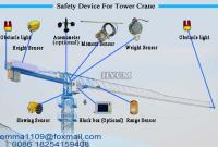 China HYCM QTZ63(5210) Flat Top Tower Crane with 5t Capacity and 52m Reach - Hydraulic Telescopic Climbing System for sale