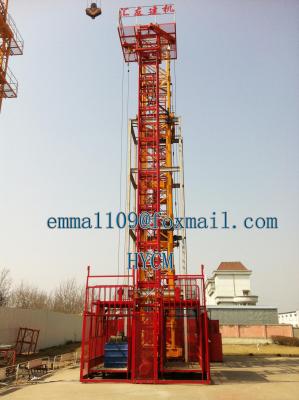 China 2T Capacity Material Hoist with Dual Cages - 56m Lifting Height & 23.5 M/min Speed for Construction Sites for sale