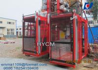 China SC100/100 Construction Hoist Twin Cages 2 Ton Capacity 0-60m/min Speed Inverter Control for sale