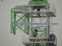 China Flat Top Type Crane Tower QTP6425 64M 2.5T Parameter Hydraulic Climbing for sale