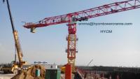China Topless Flat Tower Crane 20t PT8030 80M Large Working Jib 5m Mast for sale