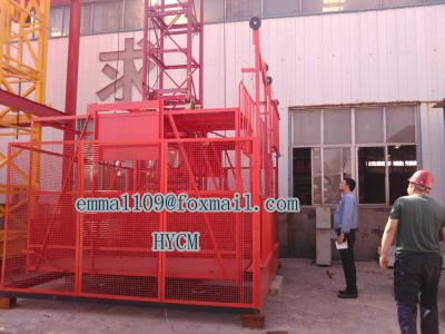 China SS100 1000kg Small Material Hoist One Cage 800mm Mast Sections for sale