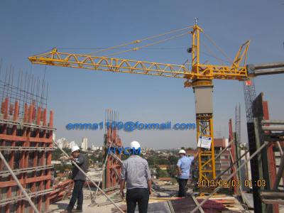 China QT10 Mini Inner Climbing Tower Crane 12m Boom Length 500kg Load Capacity 60m Lifting Height for sale