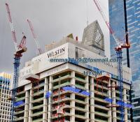 China QTD4526 45m Jib Luffing Tower Crane Fixed Base Foundation External Climbing for sale