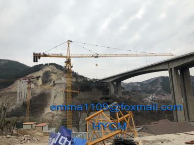 China QTZ6513 Top Slewing Tower Crane with 65m Jib Length, 8 Ton Capacity and 45m Free Standing Height for sale