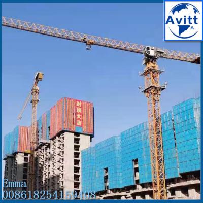 China PT5515 QTZ80 Flat Top Tower Crane - 6 Ton Capacity, 55 Meter Jib, 150 Meter Max Height for sale