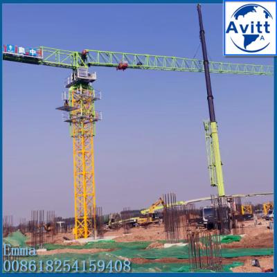 China 4 Ton QTP5010 50m Flat Top Tower Crane 500kNm Rated Moment for sale