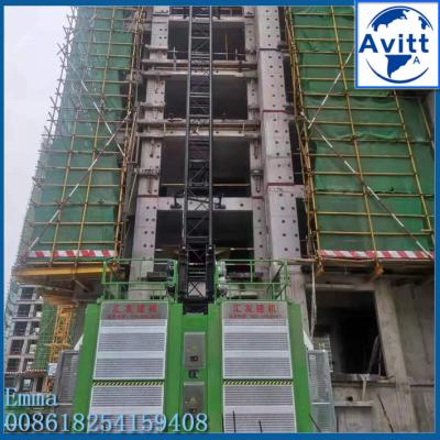 China SC200/200 Double Cage Construction Hoist 4T Capacity 34.4 m/min Speed 150m Height for Building Projects for sale