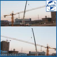 China QTZ63 5ton Topkit Tower Crane 50m Jib Potain S24 Mast Sections for 10 Floor Buildings for sale