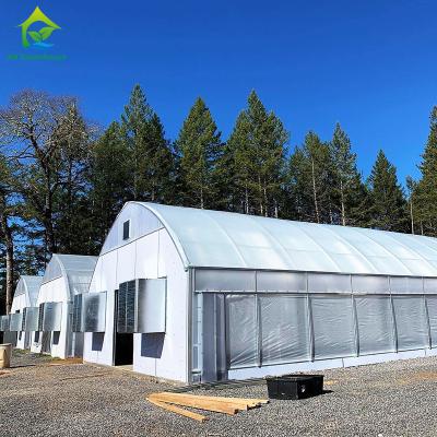 China Auto Blackout Custom Fully Light Deprivation Agricultural Mushroom Greenhouse for sale