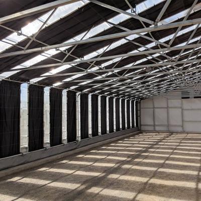 China Fully Light Deprivation Greenhouse with Blackout Film and Customized Hot Galvanized Steel Pipe Fram for sale