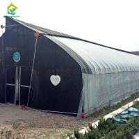 China Sawtooth single-span film shade net blackout greenhouse for growing mushrooms for sale