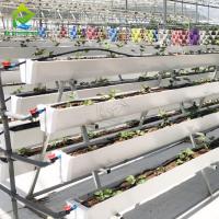 China Multilayer Structure A-frame PVC Planting Troughs Greenhouse Strawberry Growing for sale