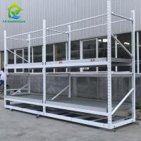 China Heavy-Duty Adjustable Rolling Bench for Greenhouses with Hot-dip Galvanized Steel Frame and 120kg/m² Load Capacity for sale
