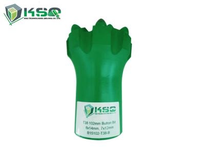 China Mining Drill Bits Thread Butoon Bit T38 102mm with Ballistic Buttons Top Hammer Drilling Tools for sale
