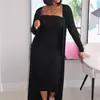 China 2022 New Arrivals Women Clothing Solid Color sexy dress set Two Piece outfit ladies wears casual for sale