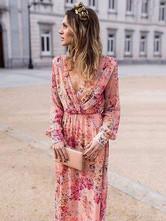 China Black Floral Casual Dress for sale