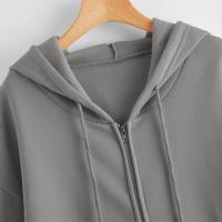 China Over Sized Casual Bulk Hoodies for Women Drawstring Clothes Custom Logo Women&prime;s Zip up Hoodies for sale