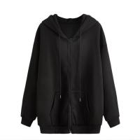 China Over Sized Casual Bulk Hoodies for Women Drawstring Clothes Custom Logo Women&prime;s Zip up Hoodies for sale