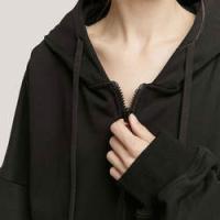 China Custom Women Black Hoodie Ladies Plus Size Long Sleeve Zip up Sweatshirt Casual Hoodies for sale